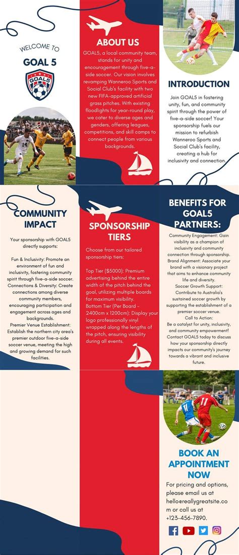 Entry 7 By Nathanefe14 For Goal5 Sponsorship Brochure Freelancer