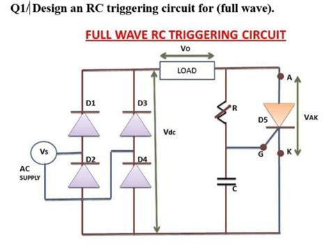 Solved Q1 Design An Rc Triggering Circuit For Full Wave