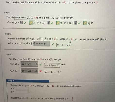 Solved Find The Shortest Distance D From The Point 2 0