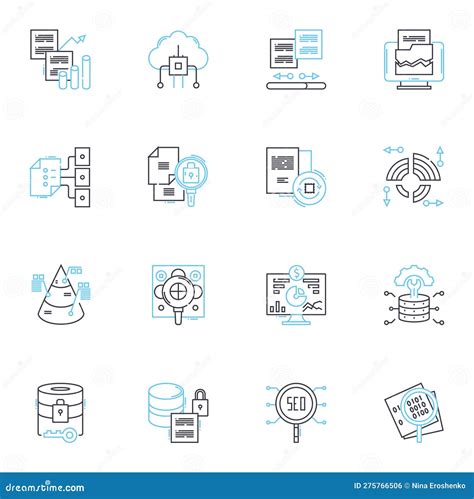 Record Keeping Linear Icons Set Database Ledger Archive Logs Memo Repository Storage Line