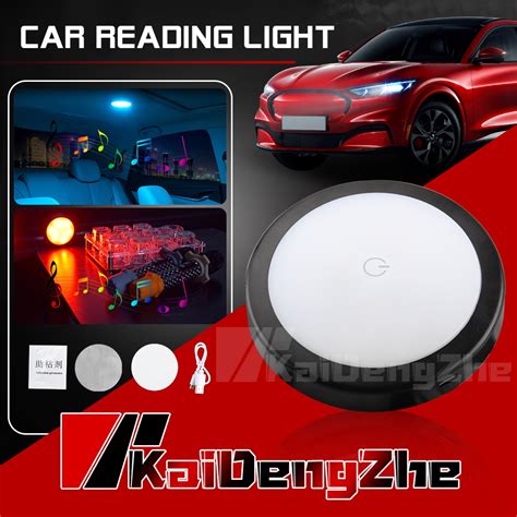 1 ชุด 7 สีรถ 63 Led Night Light แบบพกพาแม ่ เหล ็ กไฟฟ ้ าเพดานบรรยากาศแสงรถอ ่ านหนังสือโดม Usb