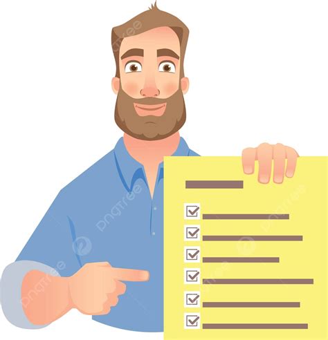 Man Holding Checklist Check Business Checklist Icon Vector Check