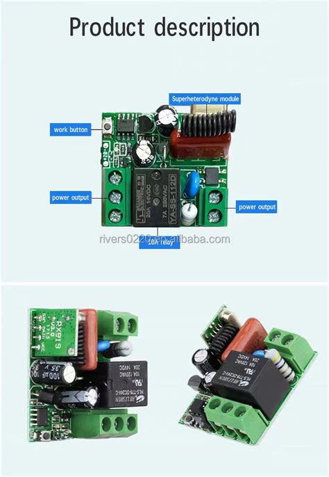 Mini Receiver Ac V Ch Relay Receiver Module Wireless Mhz Rf Transmitter Remote Control