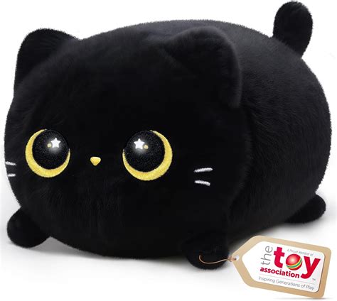 Mewaii Black Cat Plush Cute Cat Plushies Toy Soft Kitten