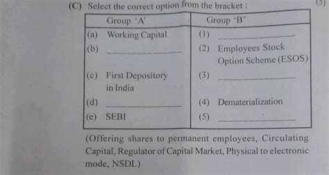 C Select The Correct Option From The Bracket StudyX