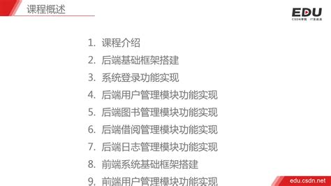 1 1 课程介绍基于ssmvue整合前后端分离图书借阅管理系统 Csdn在线视频培训