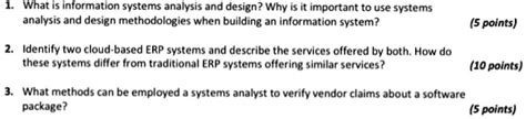 Solved What Is Information Systems Analysis And Design Why Is It Important To Use Systems