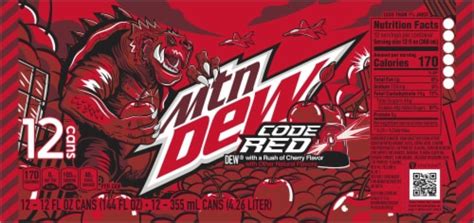 Mountain Dew Code Red Soda Can 12 Pk 12 Fl Oz Kroger