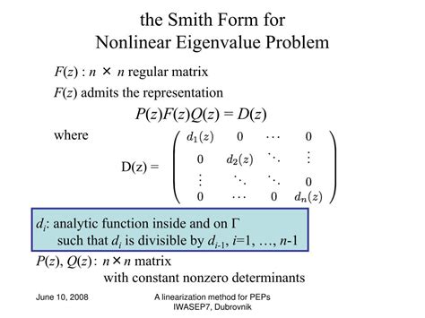 Ppt A Linearization Method For Polynomial Eigenvalue Problems Using A
