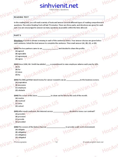 Toeic Questions 12 Pdf Economies Business
