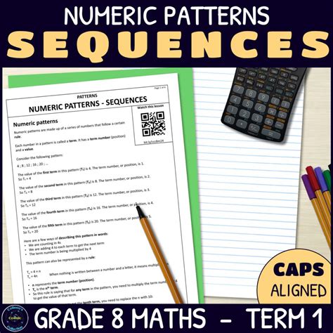 Geometric Patterns Lesson Worksheets Grade 8 Maths Term 1 Lesson 26
