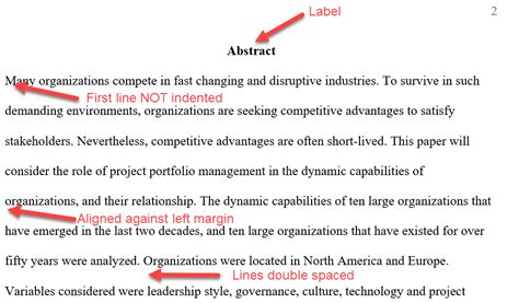Abstract Page In Apa Format Easily Created Using Microsoft Word
