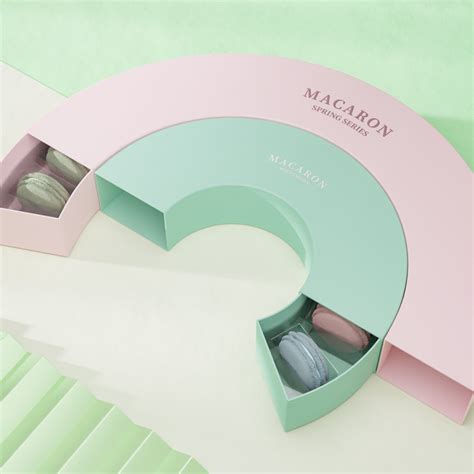 Semi Circle Drawer Box For Macarons Elegant And Unique Packaging By