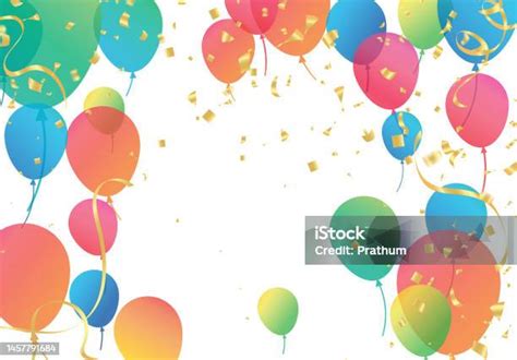 편지 당신에게 생일 축하합니다 흰색 배경입니다 풍선 페넌트 및 색종이가있는 휴일 장식 인사말 카드는 축하 포스터 및 배너에 사용할 수 있습니다 공휴일에 대한 스톡 벡터 아트