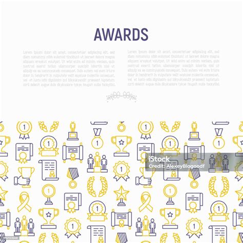 얇은 선 아이콘 수상 개념 트로피 메달 컵 스타 조상 리본 현대 벡터 그림의 경쟁에 대 한 경품입니다 서식 파일 인쇄 매체 배너 1위에 대한 스톡 벡터 아트 및 기타 이미지