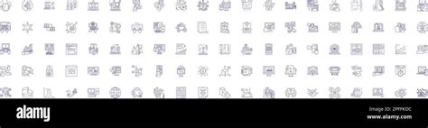 Machine Learning Line Icons Signs Set Design Collection Of Machine Learning Artificial