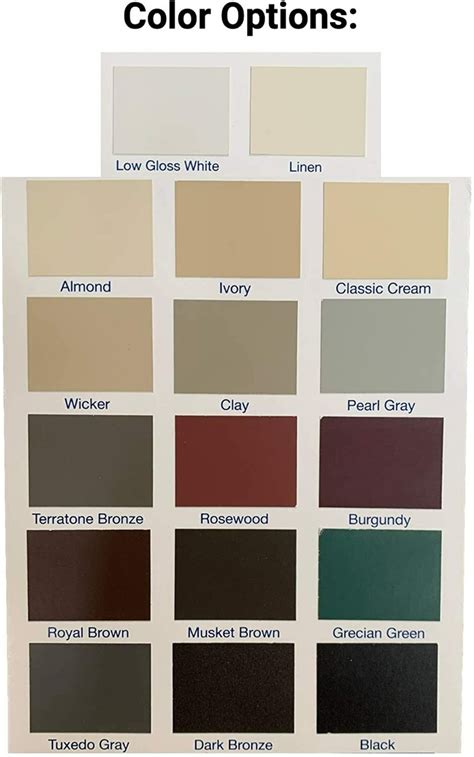 Aluminum Trim Coil Color Chart