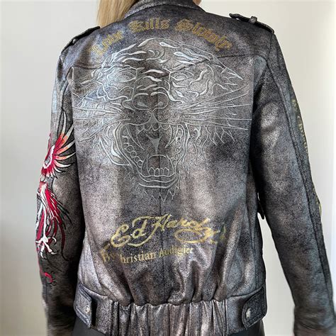 Ed Hardy Leather Jacket Shopfran