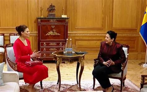 სალომე ზურაბიშვილი შვედეთის პრინცესას შეხვდა კადრები ორბელიანების სასახლიდან Ambebi Ge