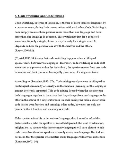 Code Switching And Code Mixing Pdf