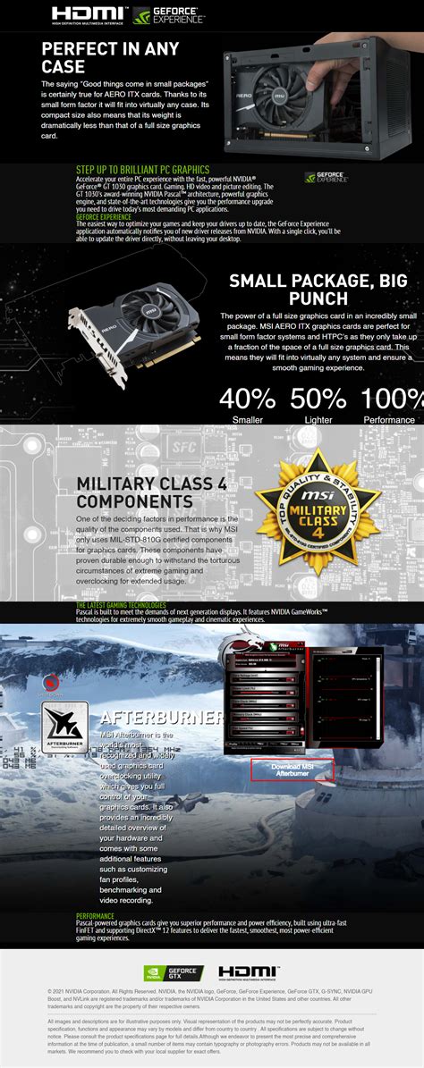 Buy MSI GeForce GT AERO ITX GD OC GB Graphics Cards Scorptec Computers