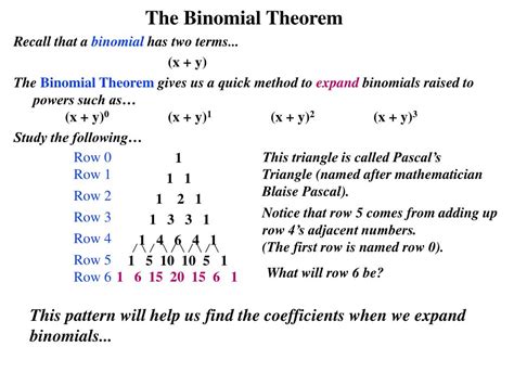 PPT The Binomial Theorem PowerPoint Presentation Free Download ID