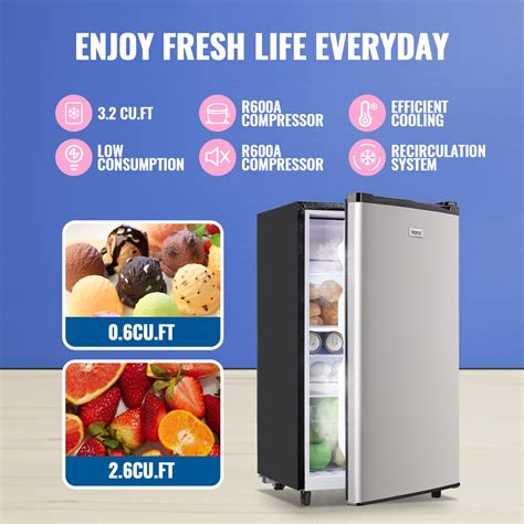 Wanai 3 2 Cubic Feet Mini Fridge Small Refrigerator For Dorm College