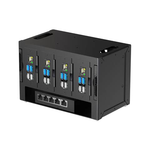 Uctronics Complete Enclosure For Raspberry Pi Cluster With 4 Removable Mounting Brackets For Pi