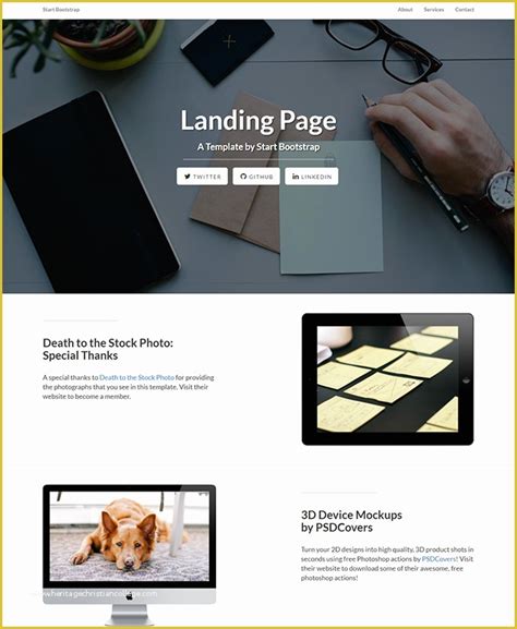 Free Landing Page Templates Bootstrap Of 20 Free Html Landing Page