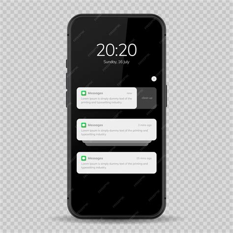 Premium Vector Notification Screen Ui Design Phone Notification