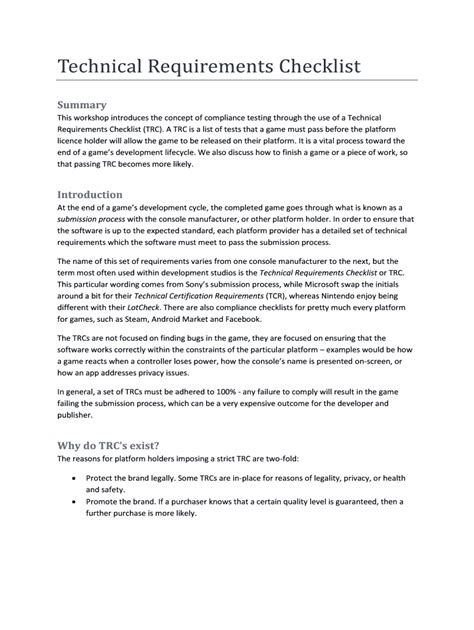 Fillable Online Technical Requirements Checklist Workshop Fax Email