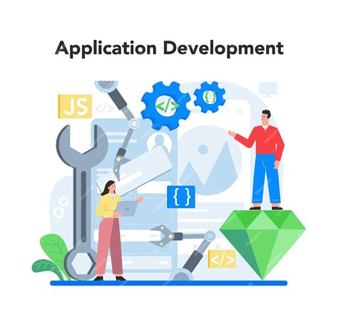 premium vector mobile app development concept modern technology and