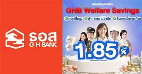 ธอส เปิดตัวเงินฝากออมทรัพย์ Ghb Welfare Savings ดอกเบี้ยสูง 1 85 ต่อ