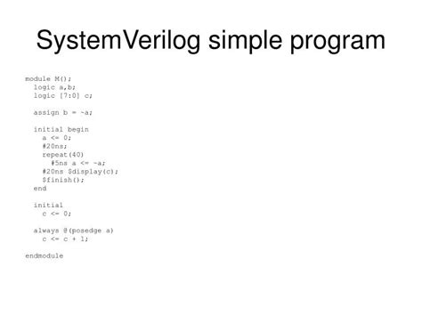 Ppt Systemverilog Basics Powerpoint Presentation Id3629780