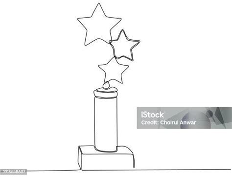 트로피의 연속 선화 수상 경력에 빛나는 아이콘 플랫 벡터 Championship에 대한 스톡 벡터 아트 및 기타 이미지 Championship 개념 개념과 주제