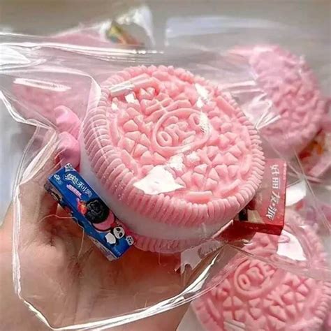 Taba Squishy Sticky Pink Oreo Stress Reliever Sensory Toy Extra Squishy New Oreo Pinch Latest