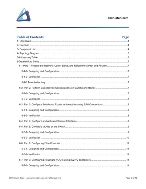 Ccna Lab 5 Configuring Inter Vlan Routing Pdf Computer Networking Computing