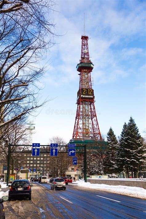 Sapporo Tv Tower Famous Landmark Standing Tall Against Blue Sk