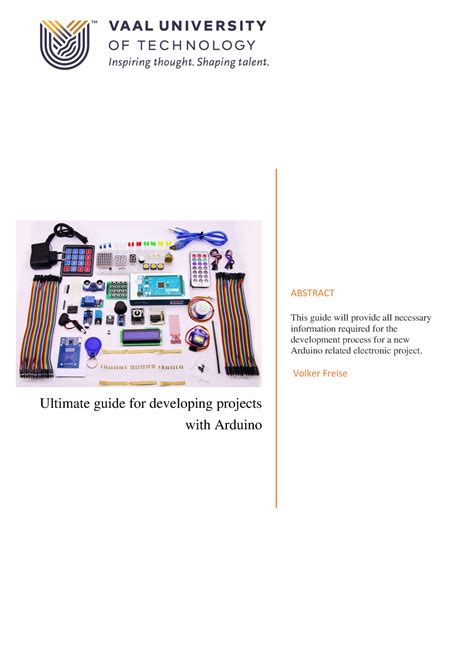 Arduino Project Design Guide Ultimate Guide For Developing Projects With Arduino Abstract This