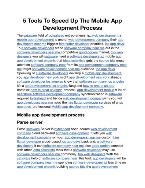 Ppt 5 Tools To Speed Up The Mobile App Development Process Docx 1 Powerpoint Presentation