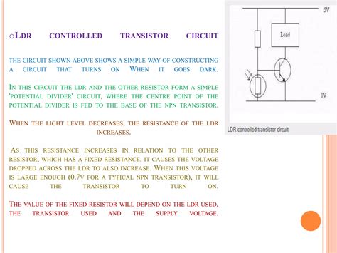 Ldr Light Dependent Resistor Pptx