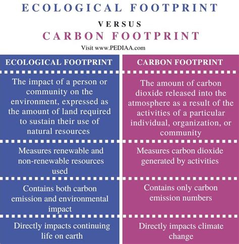 What Is The Difference Between Ecological And Carbon Footprint Pediaacom