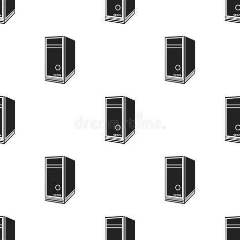 System Unit Icon In Black Style Isolated On White Background Personal Computer Pattern Stock