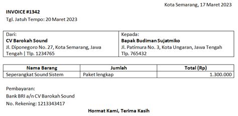 Contoh Invoice Rental Mobil 52 Koleksi Gambar