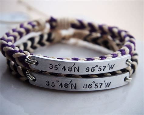 Personalized Couples Coordinates Bracelets Braided Cotton Rope Couple