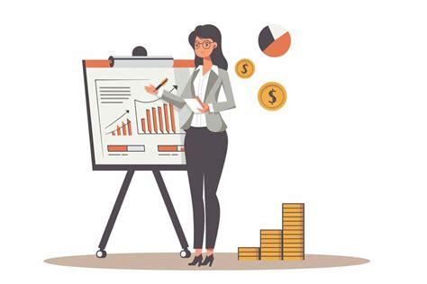 Business Woman Presenting Data Illustration Premium Ai Generated Vector