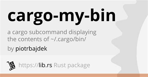 Cargo My Bin — Cargo Add On Librs