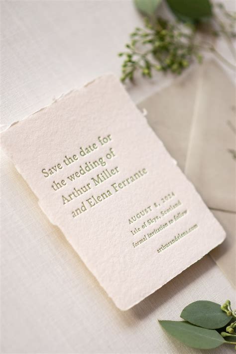 Letterpress Save The Dates Envelopes SAMPLE Semi Custom Elegant Minimalist Garden Wedding Etsy