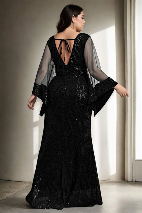 Lucile Plus Size Wide Long Sleeve Evening Dress Hello Curve