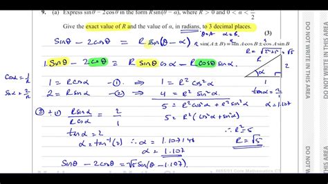[p3] C3 Gce 6665 01 June 2018 Q9 Trigonometric Identities Addition Formulae Max And Min